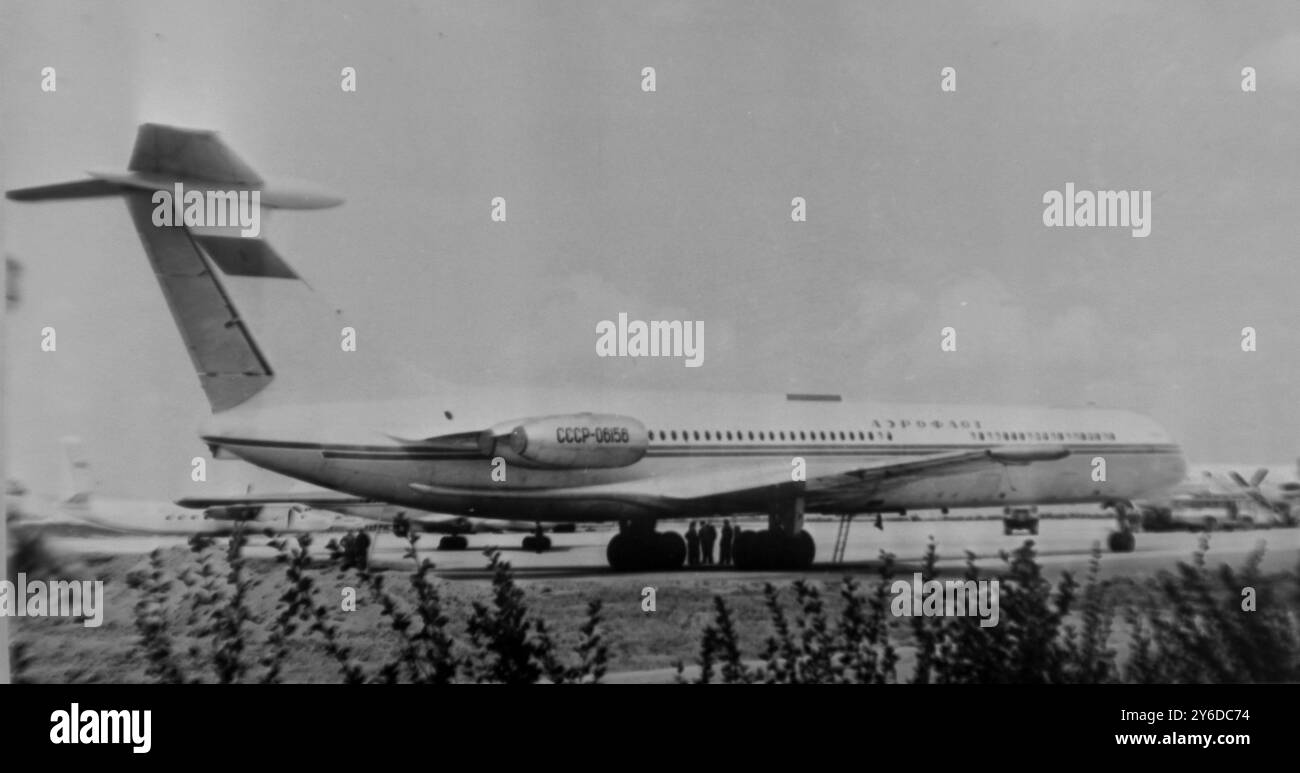 AVIATION ILYUSHIN LI-62 IN AIRFIELD AFTER TEST FLIGHT IN MOSCOW ; 10 ...