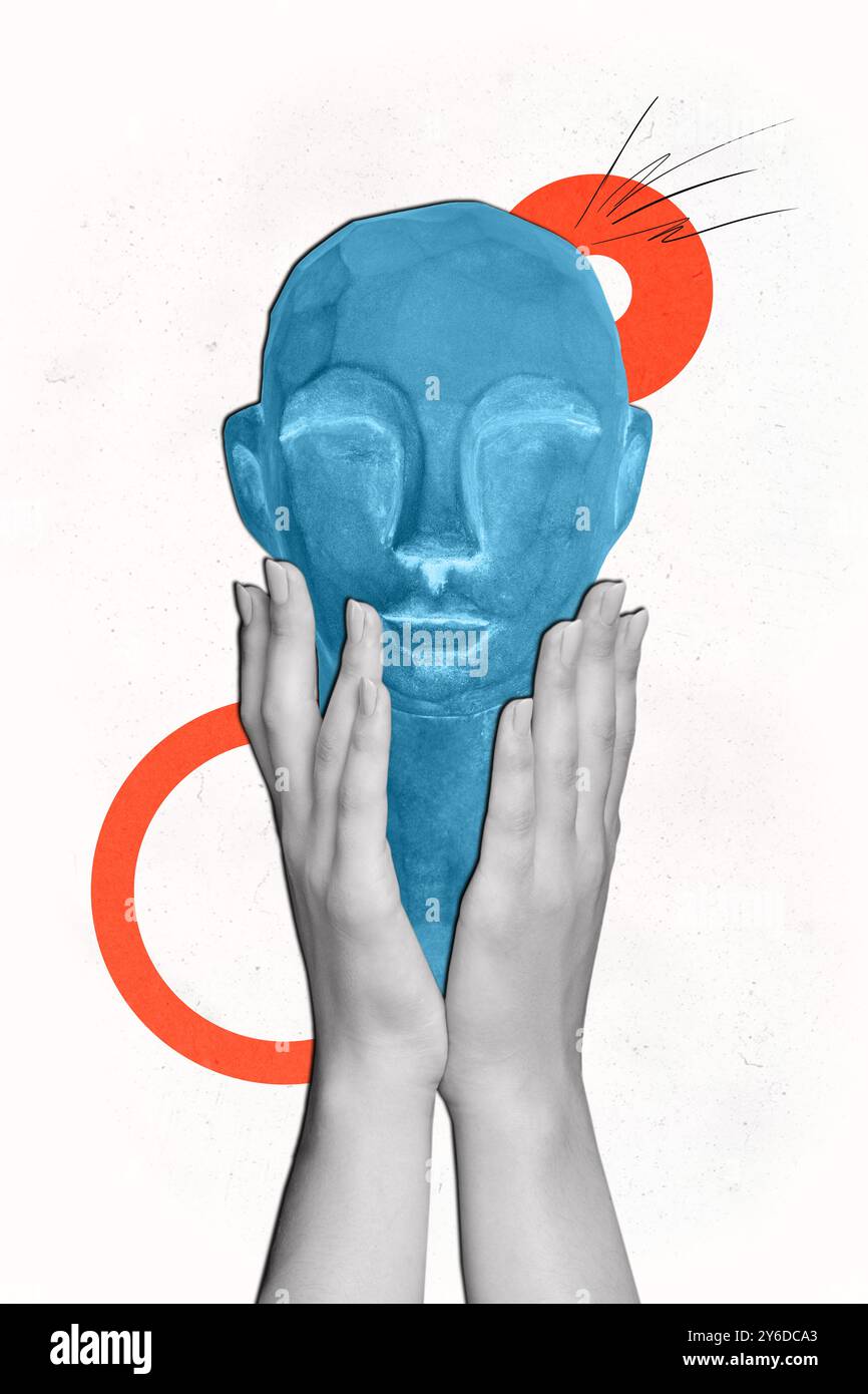 Vertical photo collage of architecture man handmade pottery clay ...