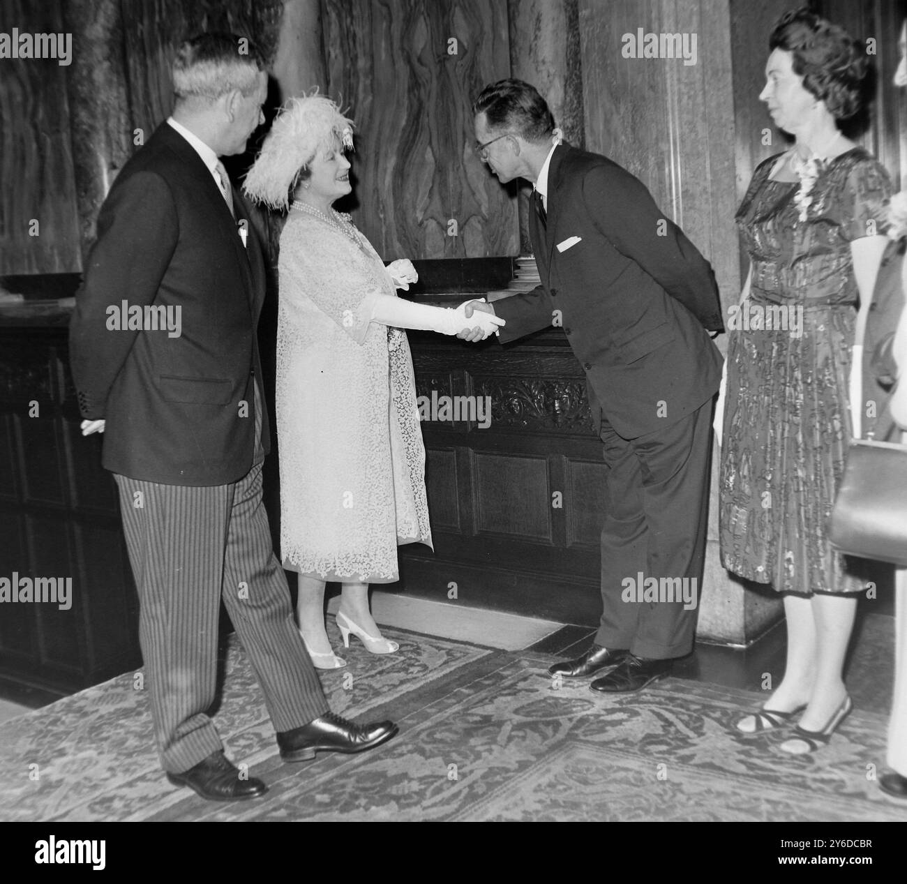 LEWIS JONES AND EDWARD MYERS WITH QUEEN MOTHER IN LONDON / ; 7 JUNE ...