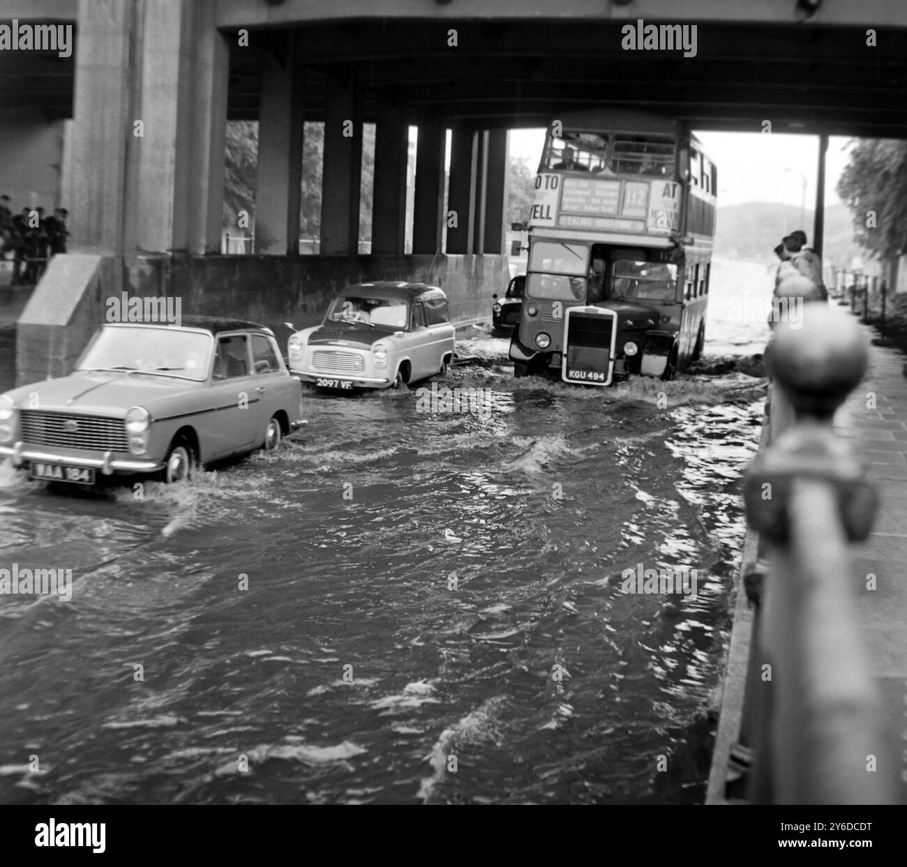 9 JUNE 1963 FLASH FLOODING IN NORTHWEST LONDON TURNS THE NORTH CIRCULAR ...