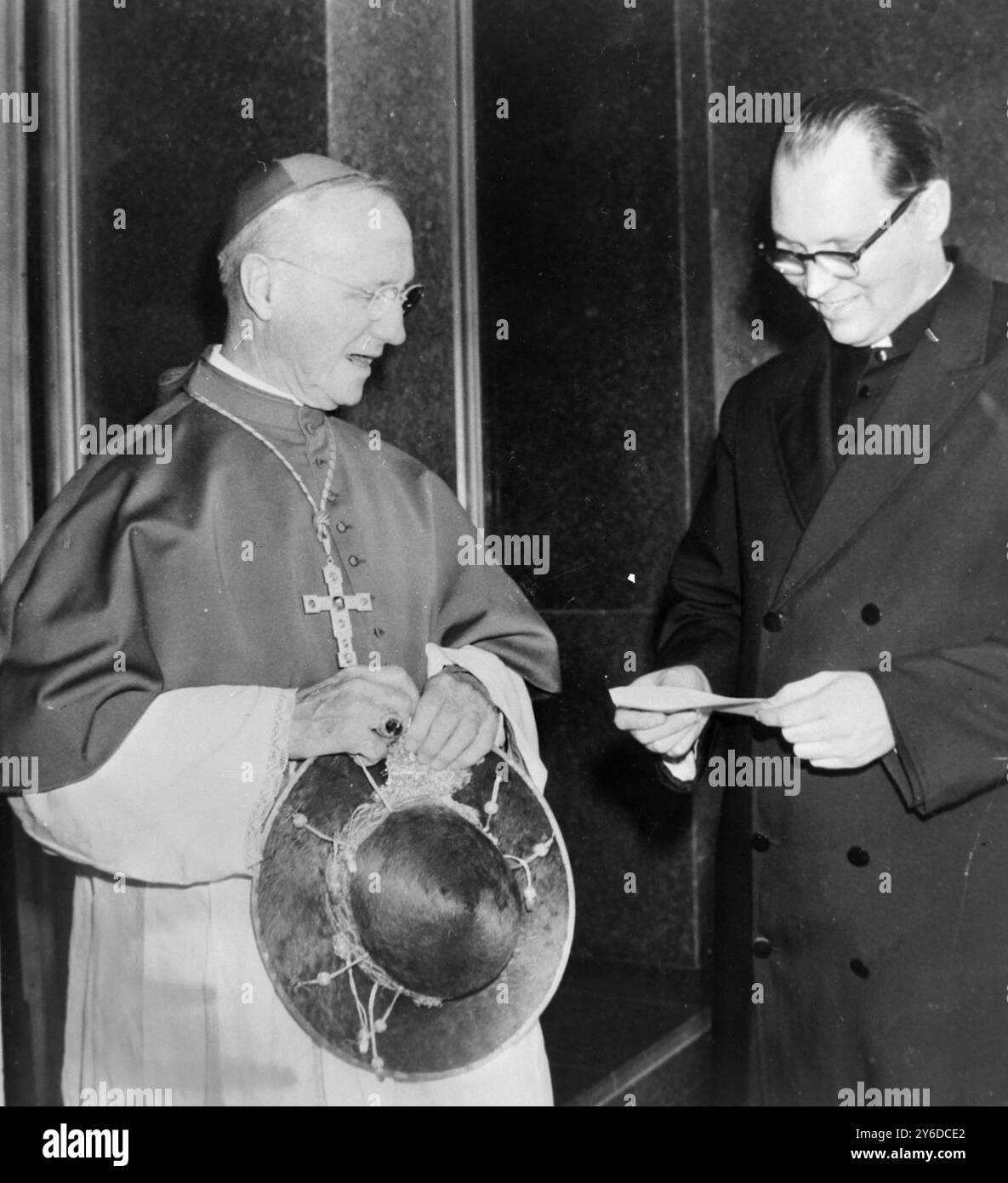 US CARDINAL JOSEPH ELMER RITTER WITH FATHER BAKER IN VATICAN CITY / ; 9 ...