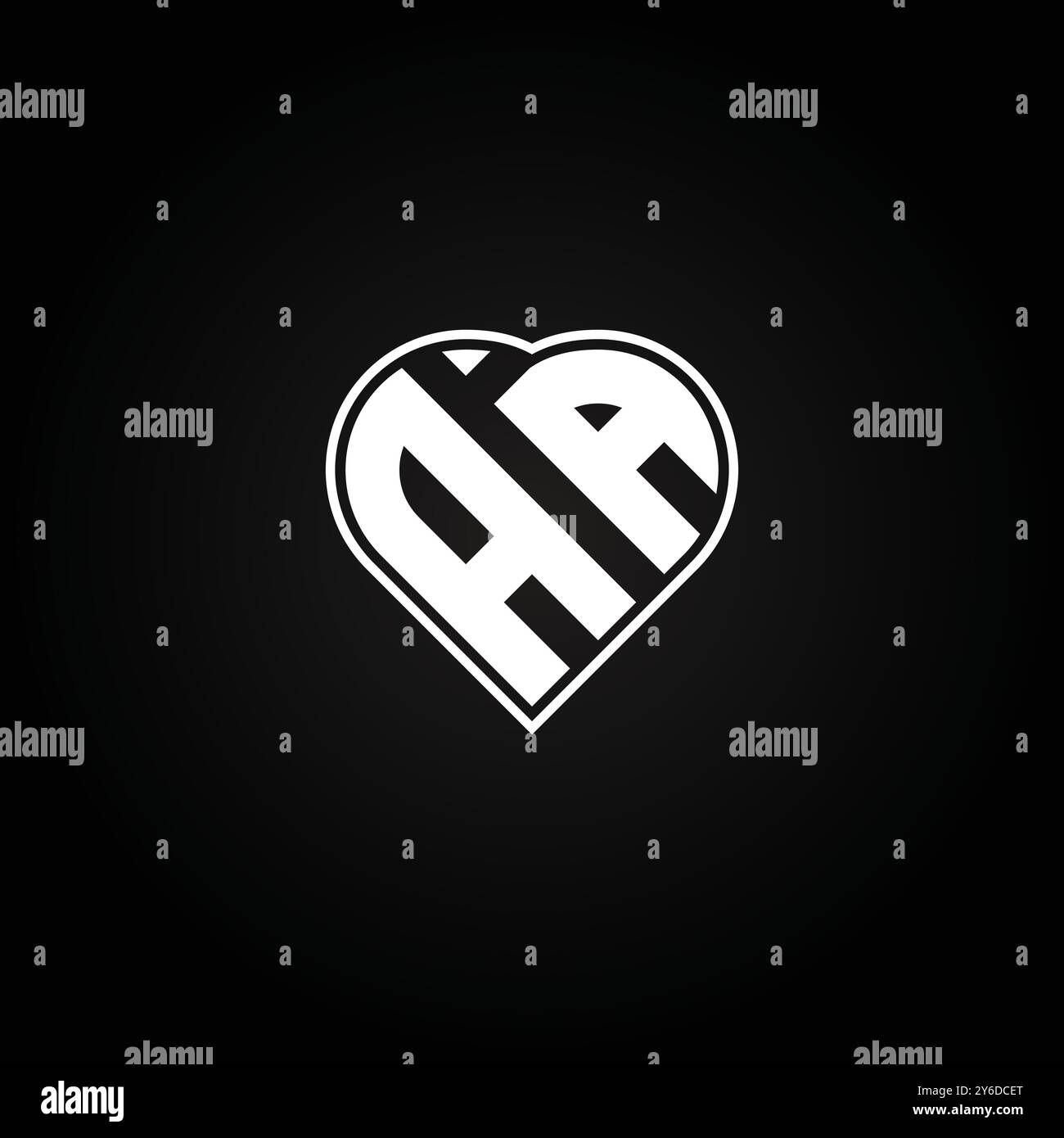 Heart Letter AA Logo - Initial Monogram Template for Alphabet A and A ...