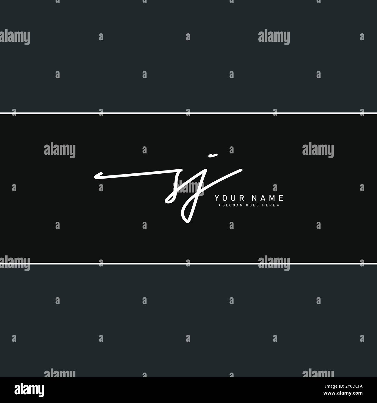 Initial Letter SJ Vector Logo Template in handwritten Signature Style ...