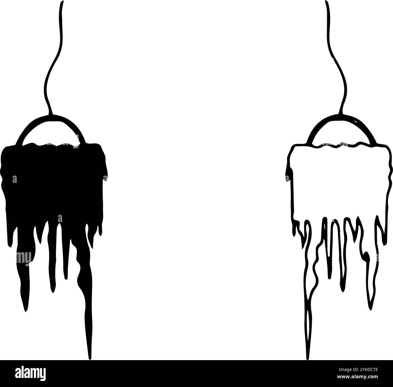 Silhouette o hanging sign board. Halloween nameplate in graphic style ...