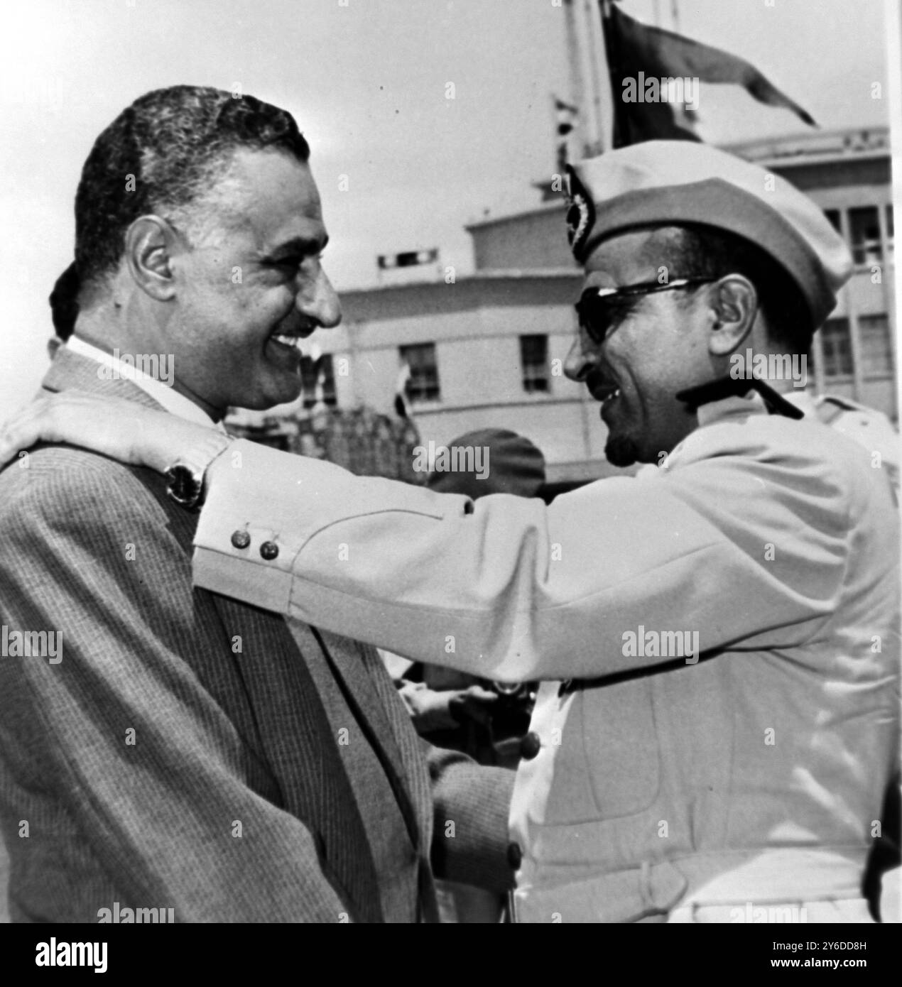 PRESIDENT OF UNITED ARAB REPUBLIC GAMAL ABDUL NASSER WITH ABDULLAH ...