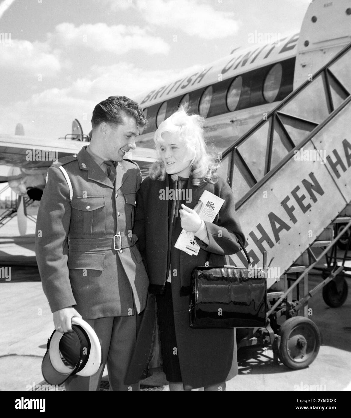 BRITISH ARMY TROOPER LESLIE WOOD GREETS WIFE MARGARET IN HANNOVER ...