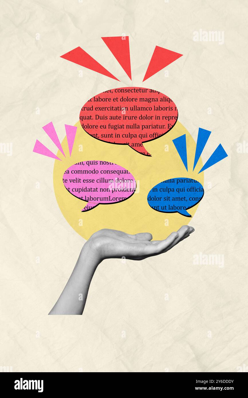 Composite trend artwork sketch image collage of monochrome skin hand ...