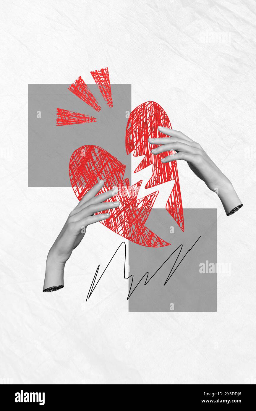 Composite trend artwork sketch image photo collage of monochrome skin ...