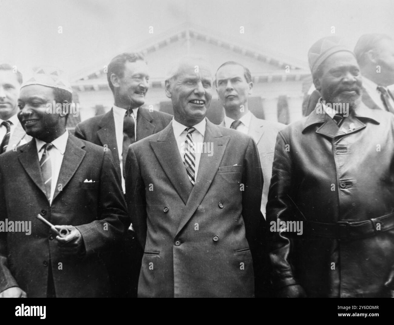 PRIME MINISTER OF KENYA JOMO KENYATTA IN NAIROBI WITH MALCOLM MACDONALD ...