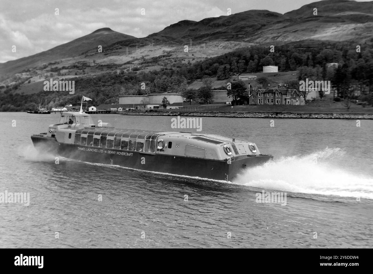 BRITISH NEW HOVER BUS IN DUMBARTON, SCOTLAND ; 28 MAY 1963 Stock Photo ...