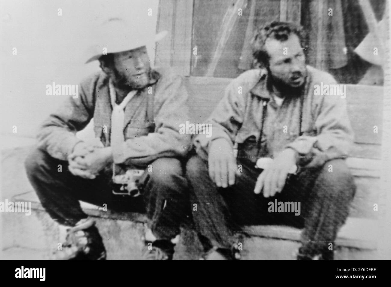 AMERICAN MOUNT EVEREST CLIMBERS BARRY BISHOP AND WILLIAM UNSOEID IN ...