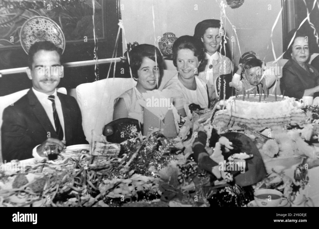 PRINCE ABDULLAH OF JORDAN IN AMMAN WITH PRINCESS BASMA AND KING HUSSEIN ...