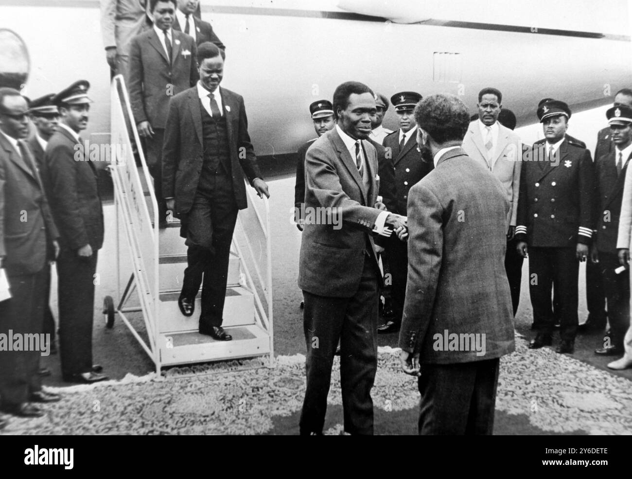 PRIME MINISTER OF UGANDA A MILTON OBOTE AND EMPEROR HAILE SELASSIE AT ...