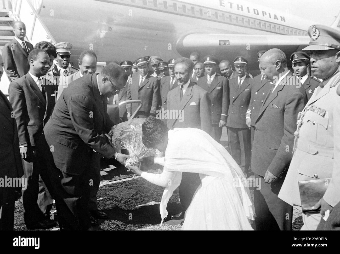 PRESIDENT HUBERT MAGA OF THE DAHOMEY REPUBLIC AND EMPEROR HAILE ...