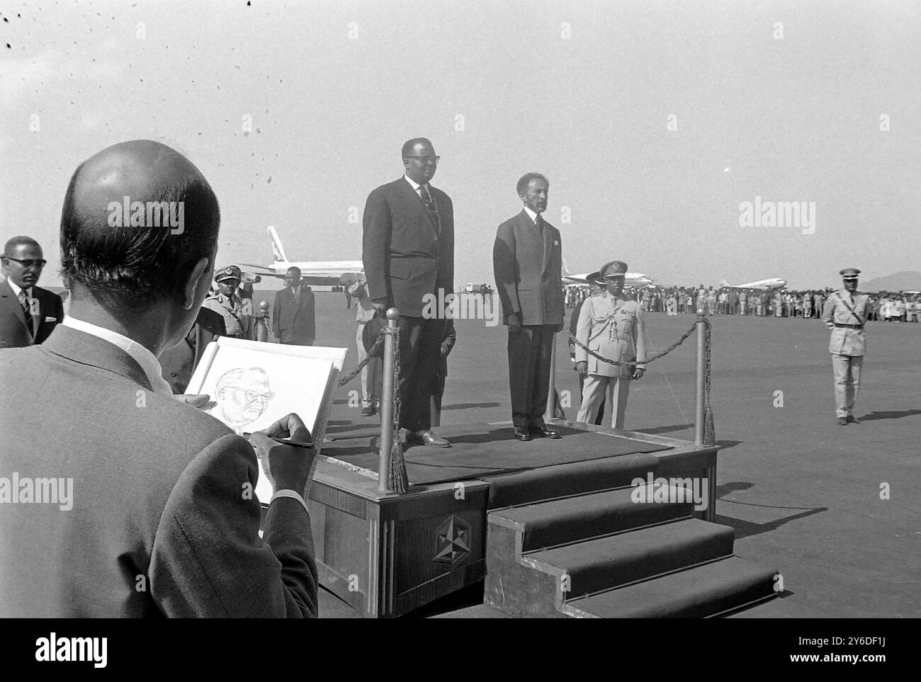 PRESIDENT HUBERT MAGA OF THE DAHOMEY REPUBLIC AND EMPEROR HAILE ...