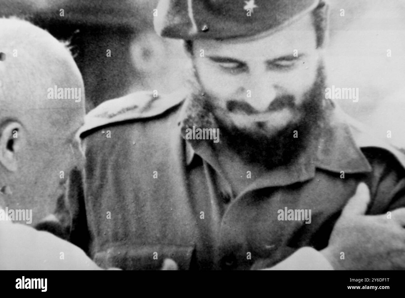 SOVIET PRIME MINISTER NIKITA KHRUSHCHEV WITH CUBAN PREMIER FIDEL CASTRO ...