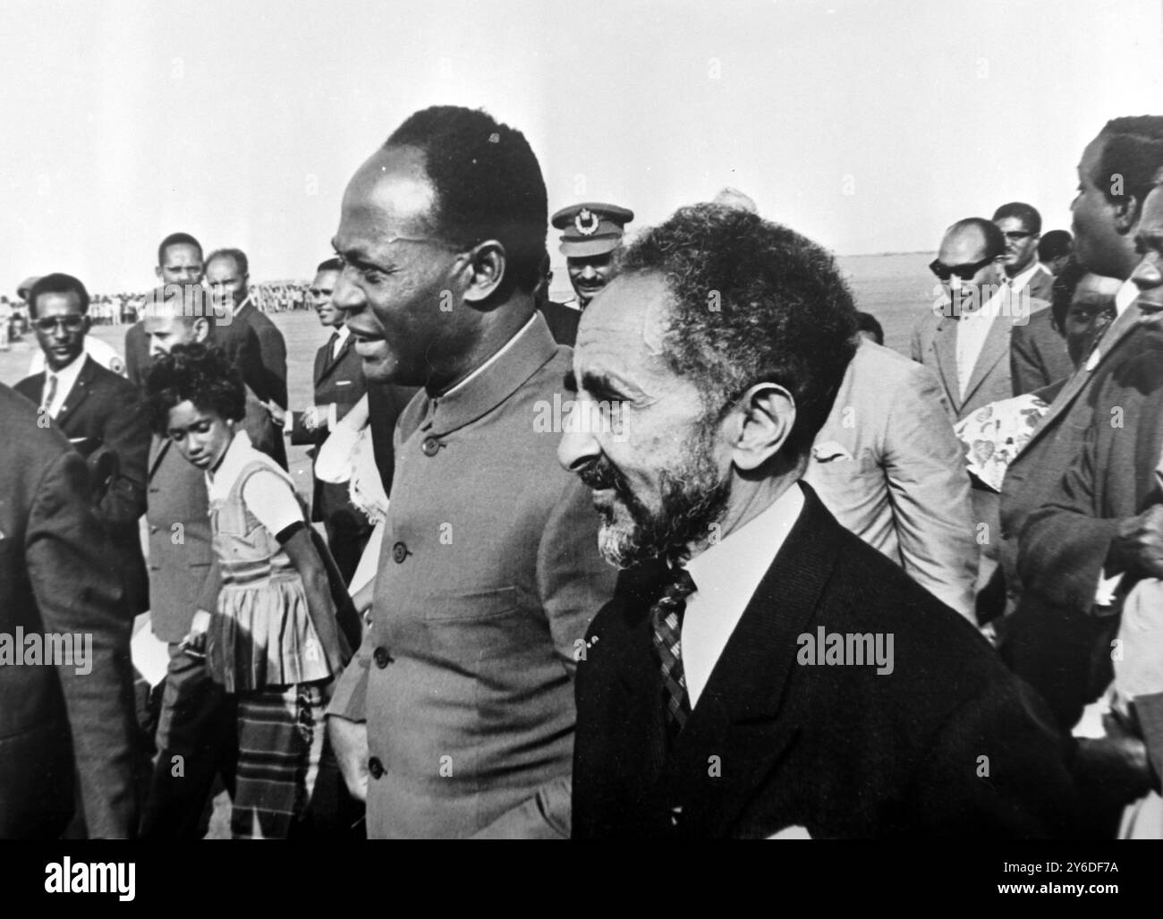 PRESIDENT KWAME NKRUMAH OF GHANA WITH EMPEROR HAILE SELASSIE AT AFRICAN ...