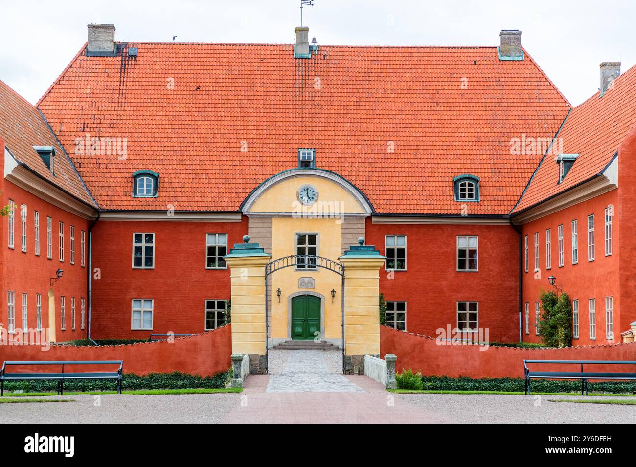 Entrance portal of Krapperup Castle. The castle dates back to the 16th ...
