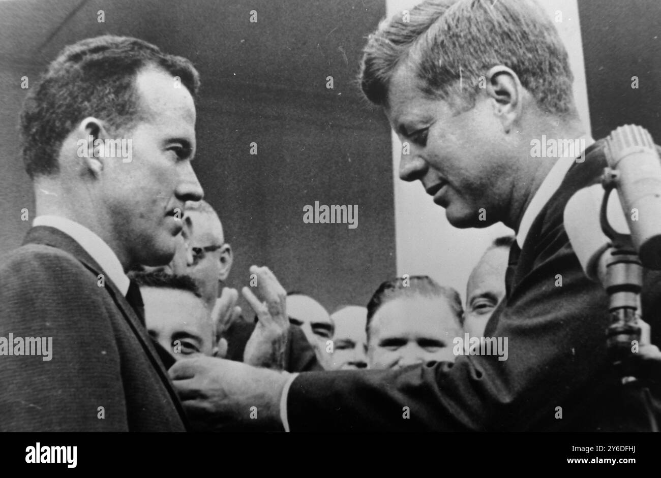 AMERICAN ASTRONAUT GORDON COOPER DECORATED BY US AMERICAN PRESIDENT ...