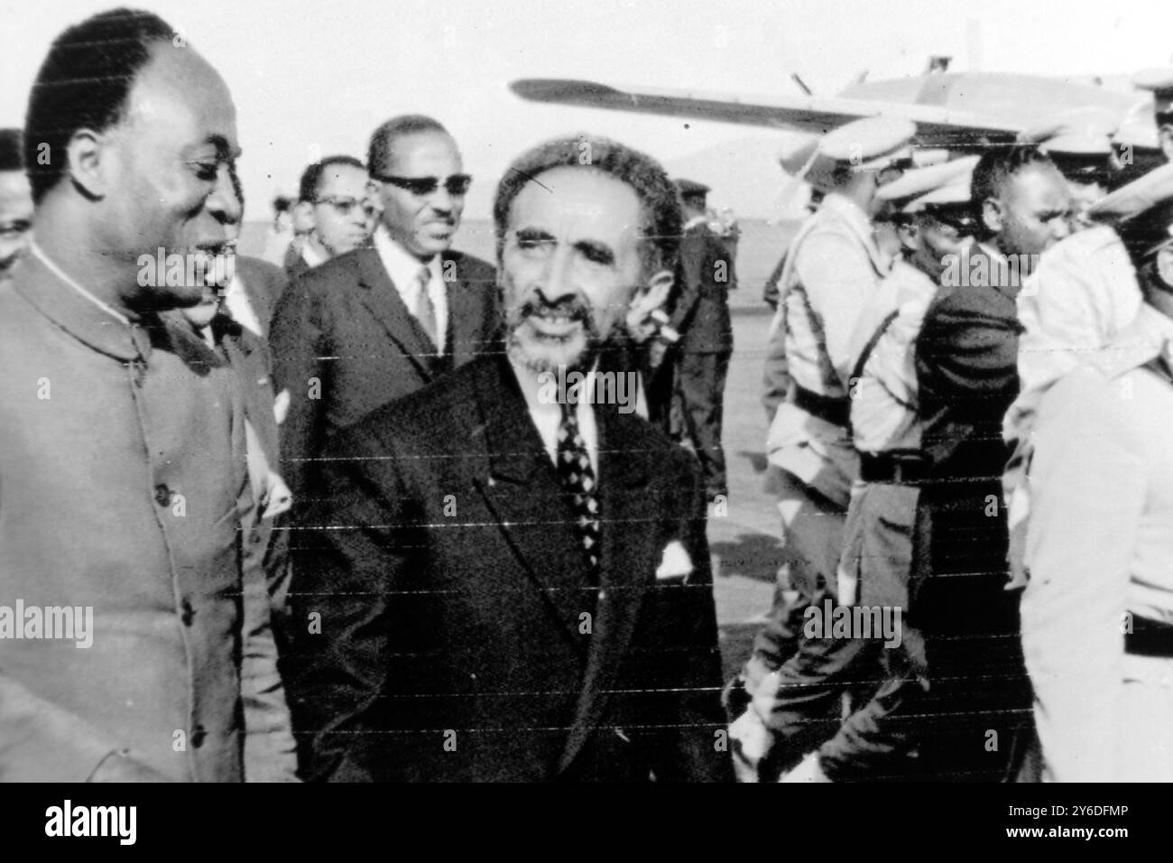 GHANIAN PRESIDENT KWAME NKRUMAH WITH EMPEROR HAILE SELASSIE IN ADDIS ...