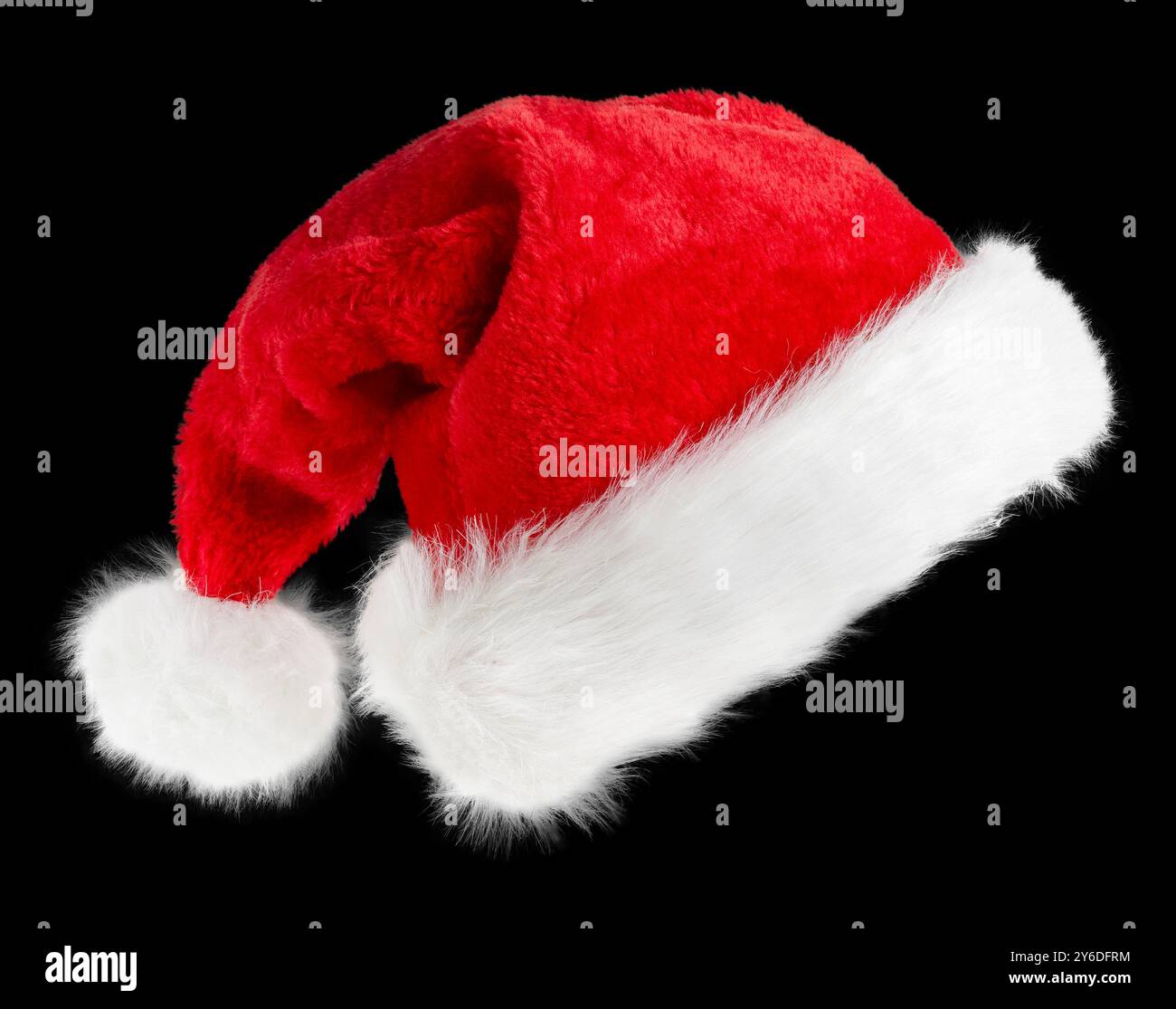 Christmas Santa hat isolated on black background with clipping path ...