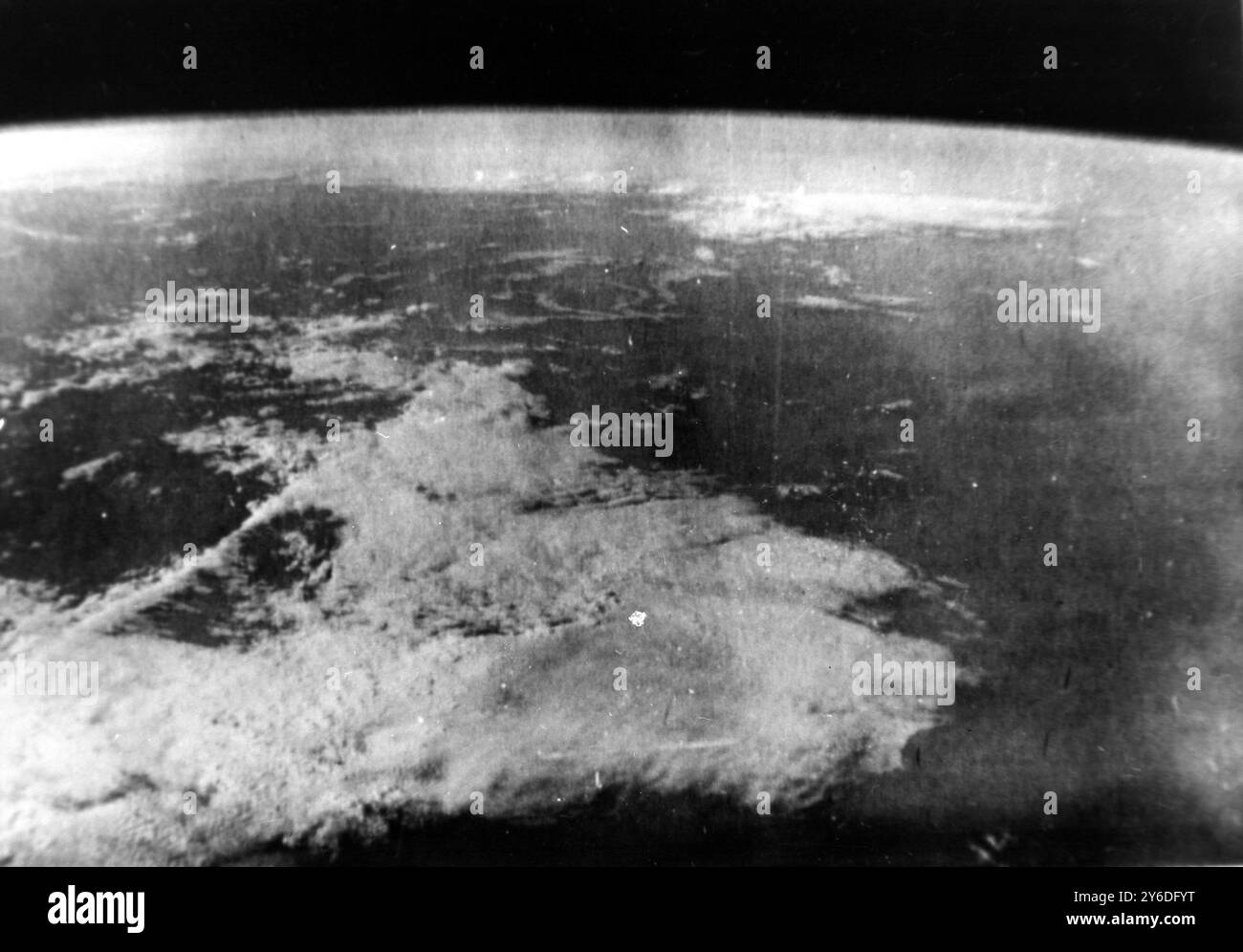 PICTURE OF THE EARTH TAKEN FROM CAPSULE FAITH 7 AND ASTRONAUT GORDON ...