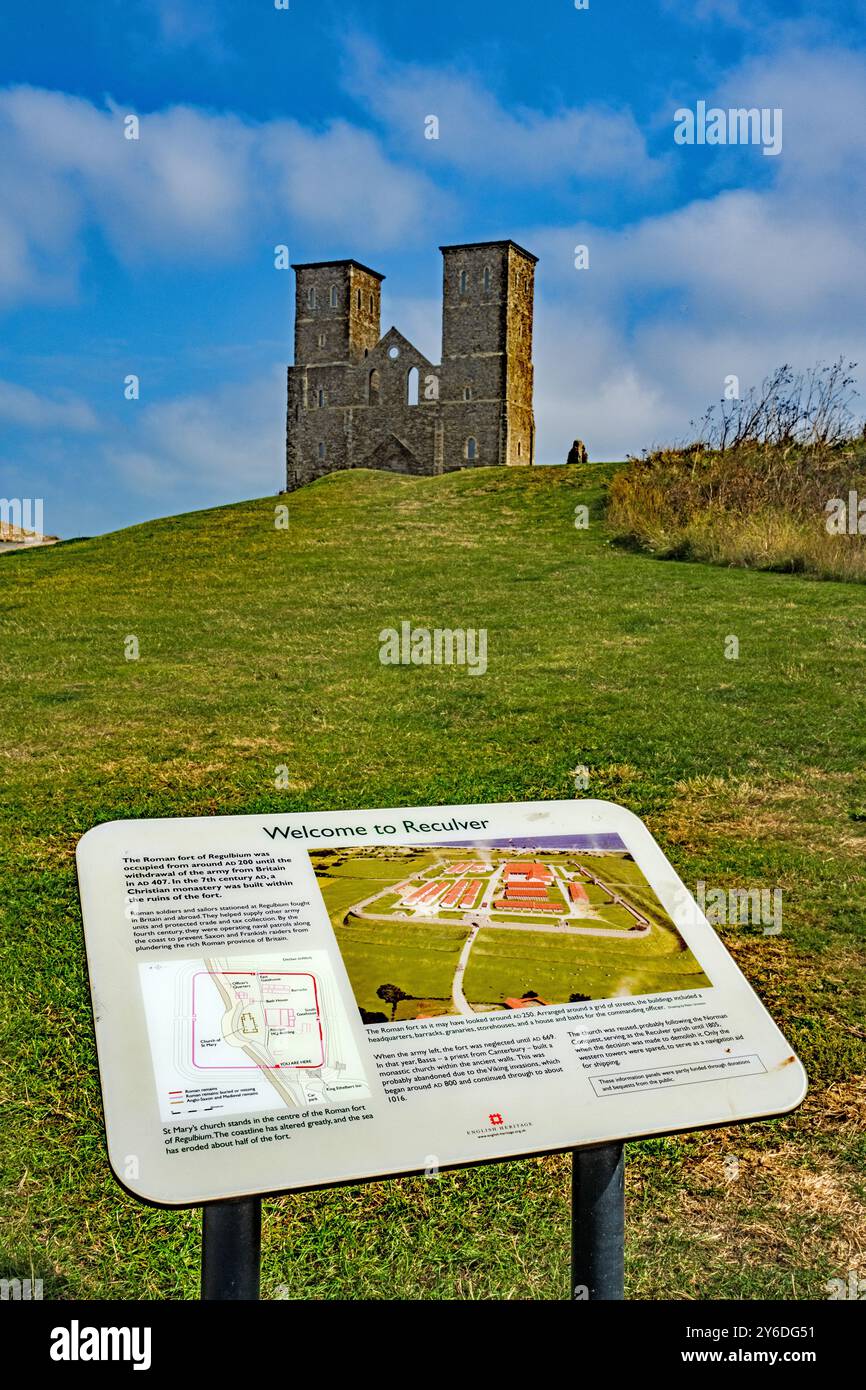 Reculver Towers & Roman Fort ruins Stock Photo - Alamy