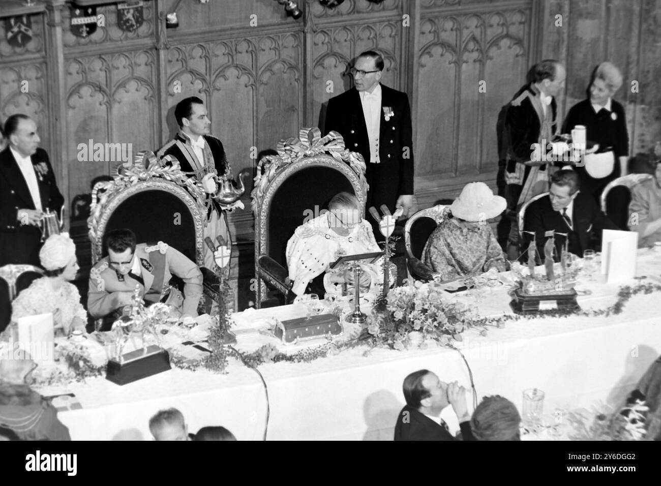 THE LORD MAYOR OF LONDON RALPH PERRING WITH KING BADOUIN AND QUEEN ...