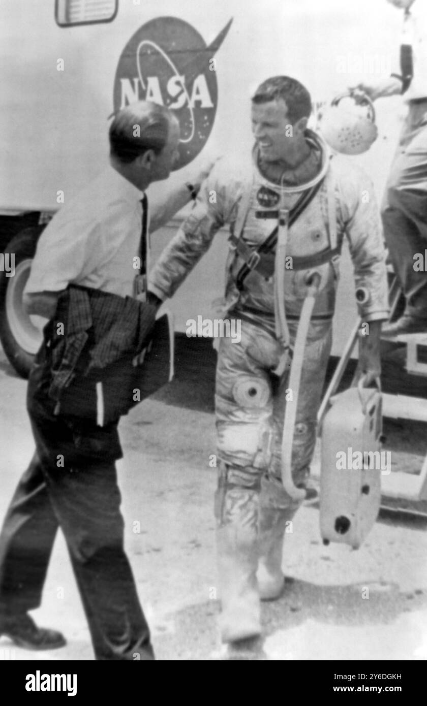 COLONEL JOHN POWERS WITH ASTRONAUT GORDON COOPER IN CAPE CANAVERAL ...