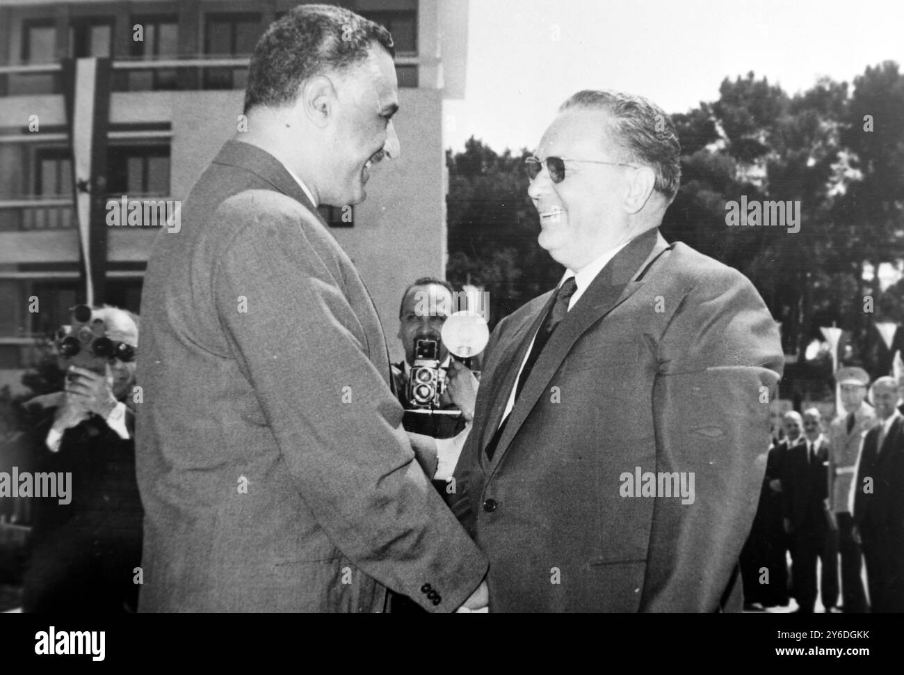 PRESIDENT OF YUGOSLAVIA JOSIP BROZ TITO WITH PRESIDENT OF UNITED ARAB ...