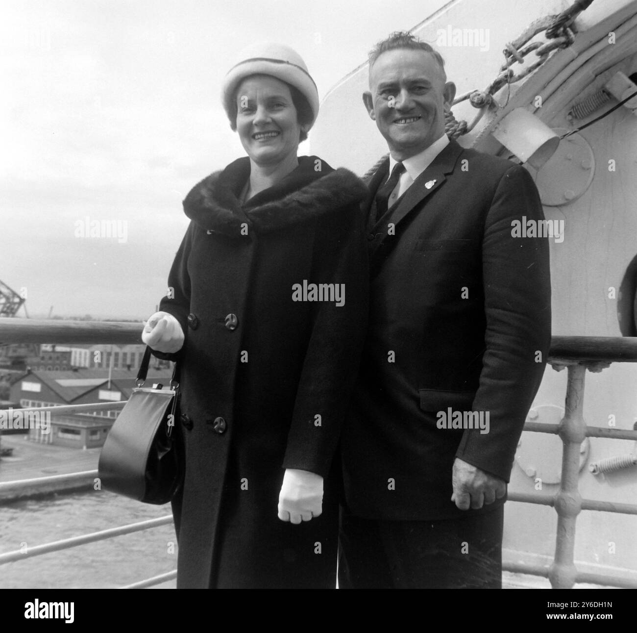 DAVID BRAND PM OF WEST AUSTRALIA WITH WIFE IN SOUTHAMPTON / ; 13 MAY ...