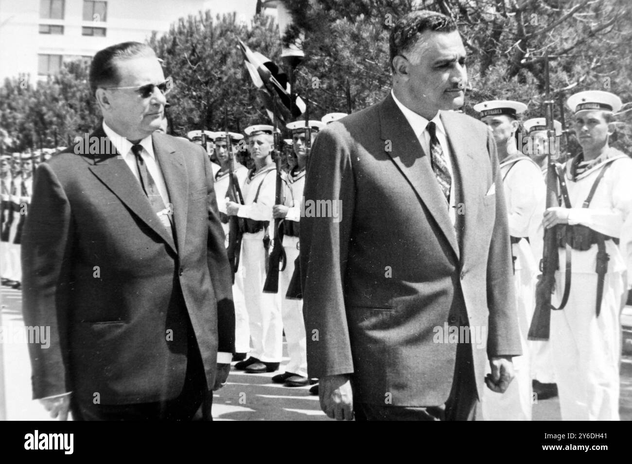 PRESIDENT OF YUGOSLAVIA JOSIP BROZ TITO WITH PRESIDENT OF UNITED ARAB ...