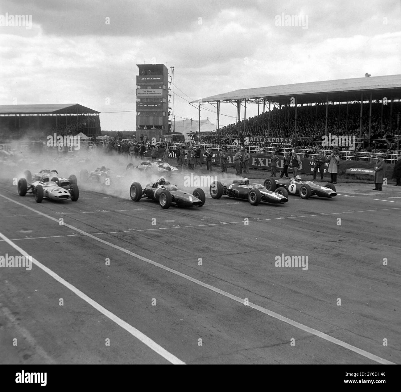 RACING DRIVER JIM CLARKE WINS AT SILVERSTONE MOTOR CAR LOTUS CLIMAX ...