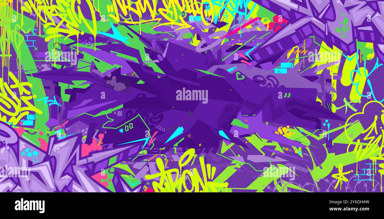 Abstract Hip Hop Urban Street Art Graffiti Style Vector Illustration ...