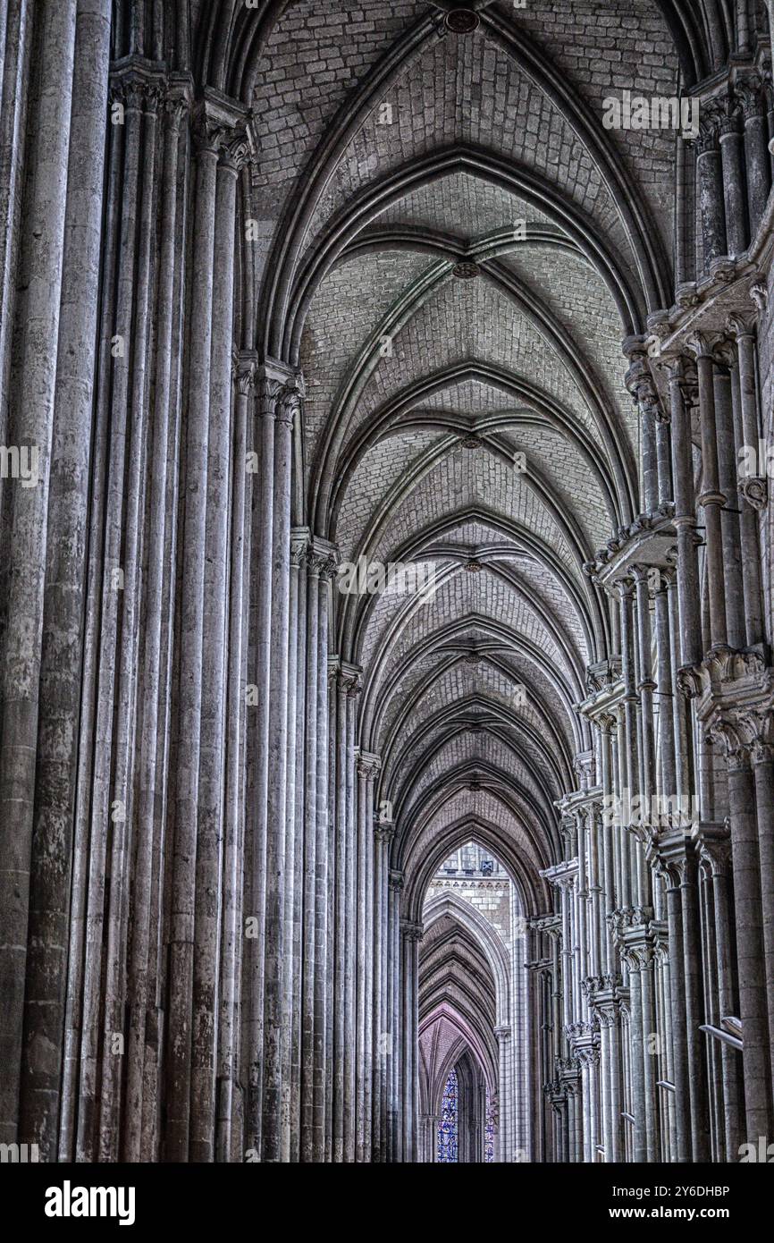 Rouen Cathedral's Interior (Ceiling and columns), HDR, Rouen, Normandy ...