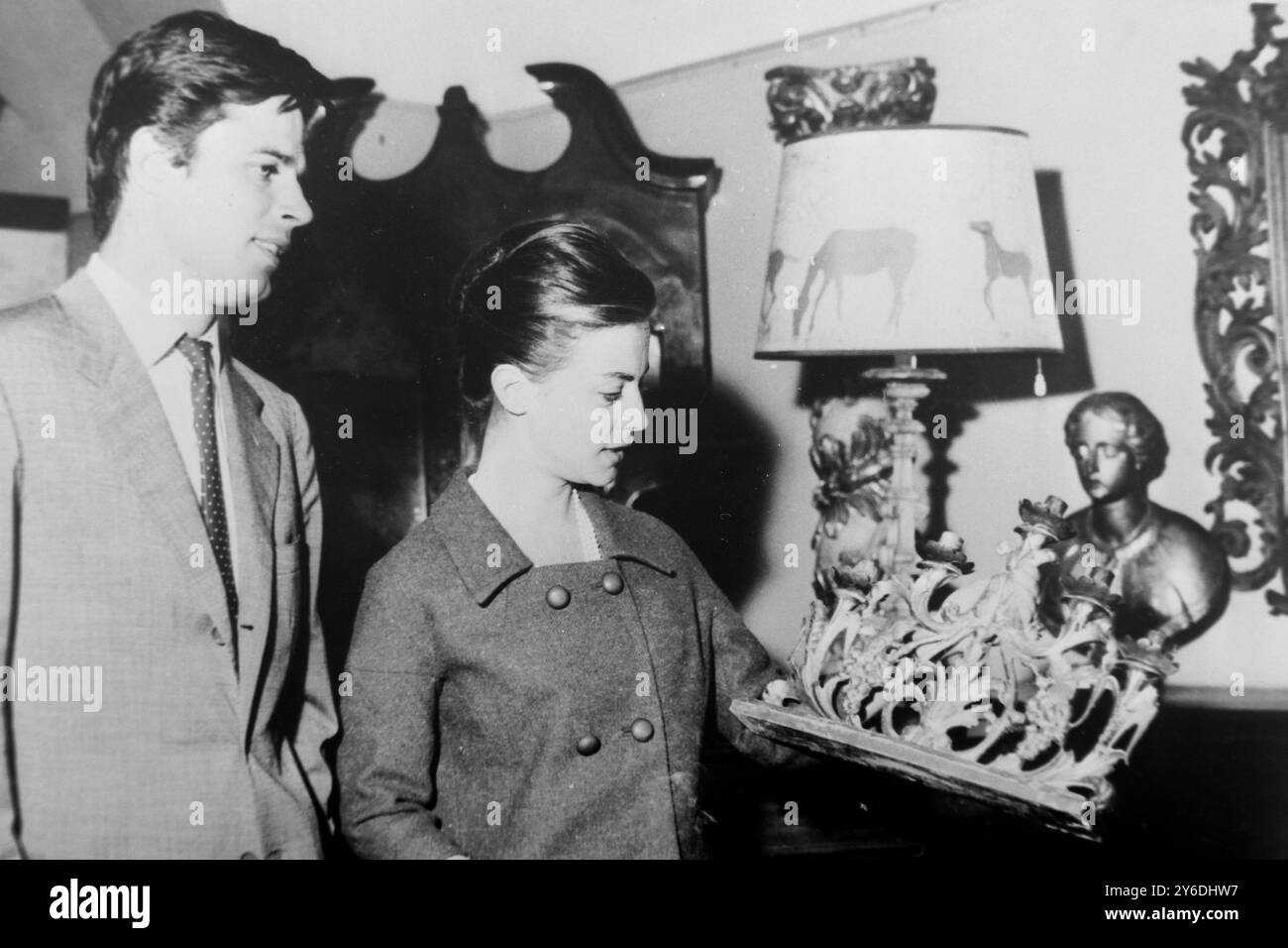 FRENCH ACTOR JEAN SOREL WITH ITALIAN ACTRESS ANNA MARIA FERRERO IN ROME ...