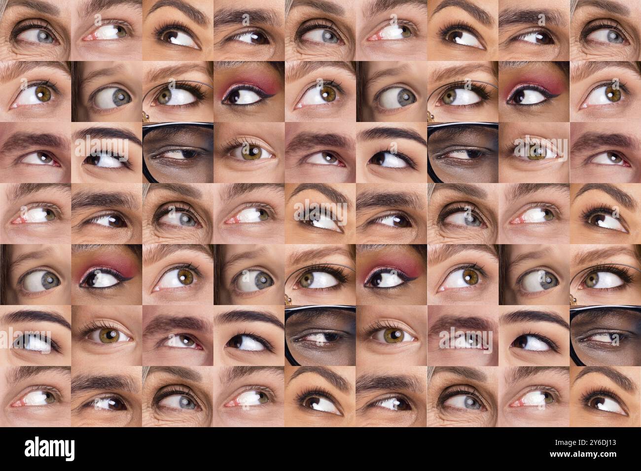 Artwork collage image picture of diverse human eyes many people ...