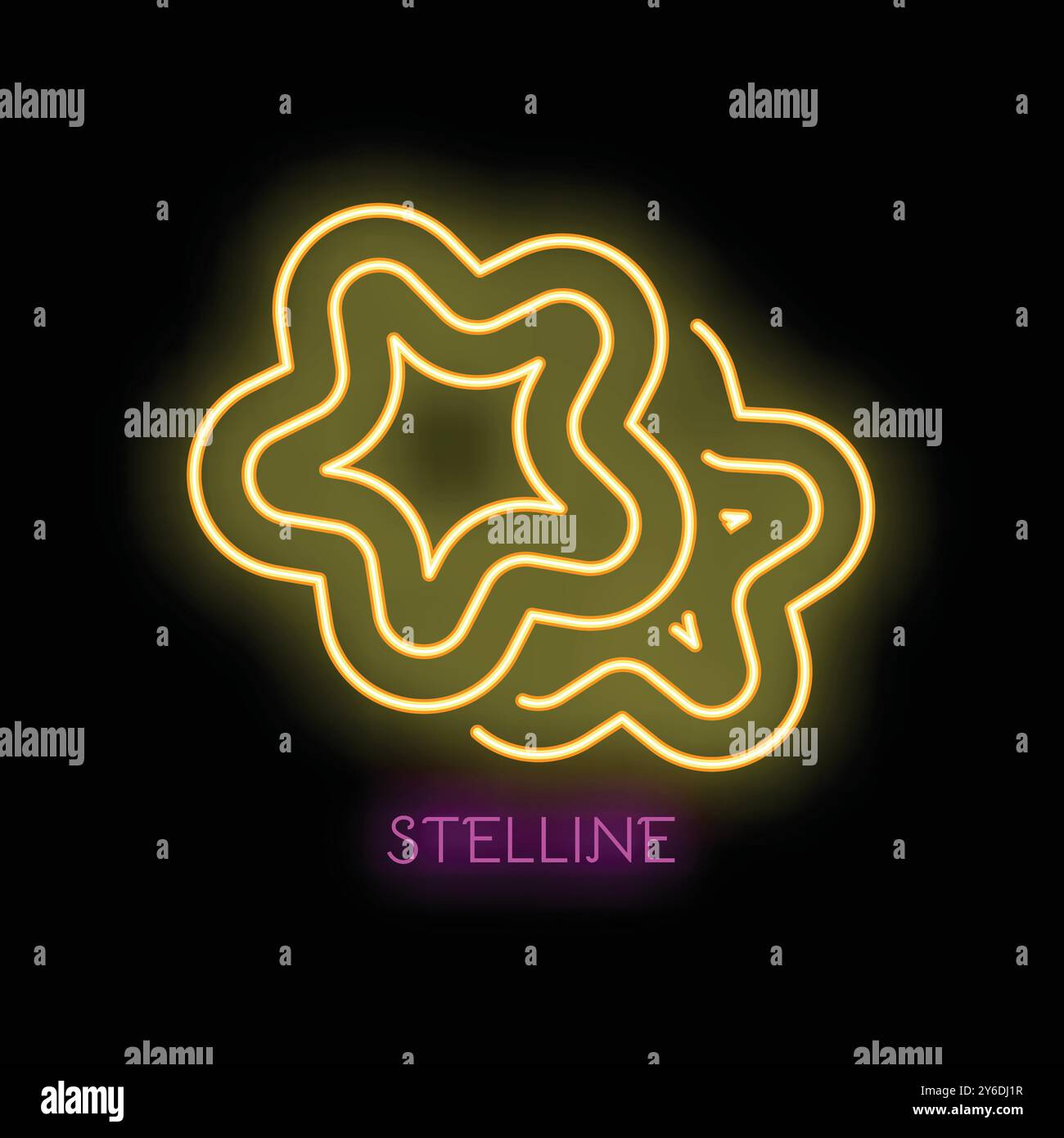 Neon light icon of stelline, traditional italian sweet christmas ...