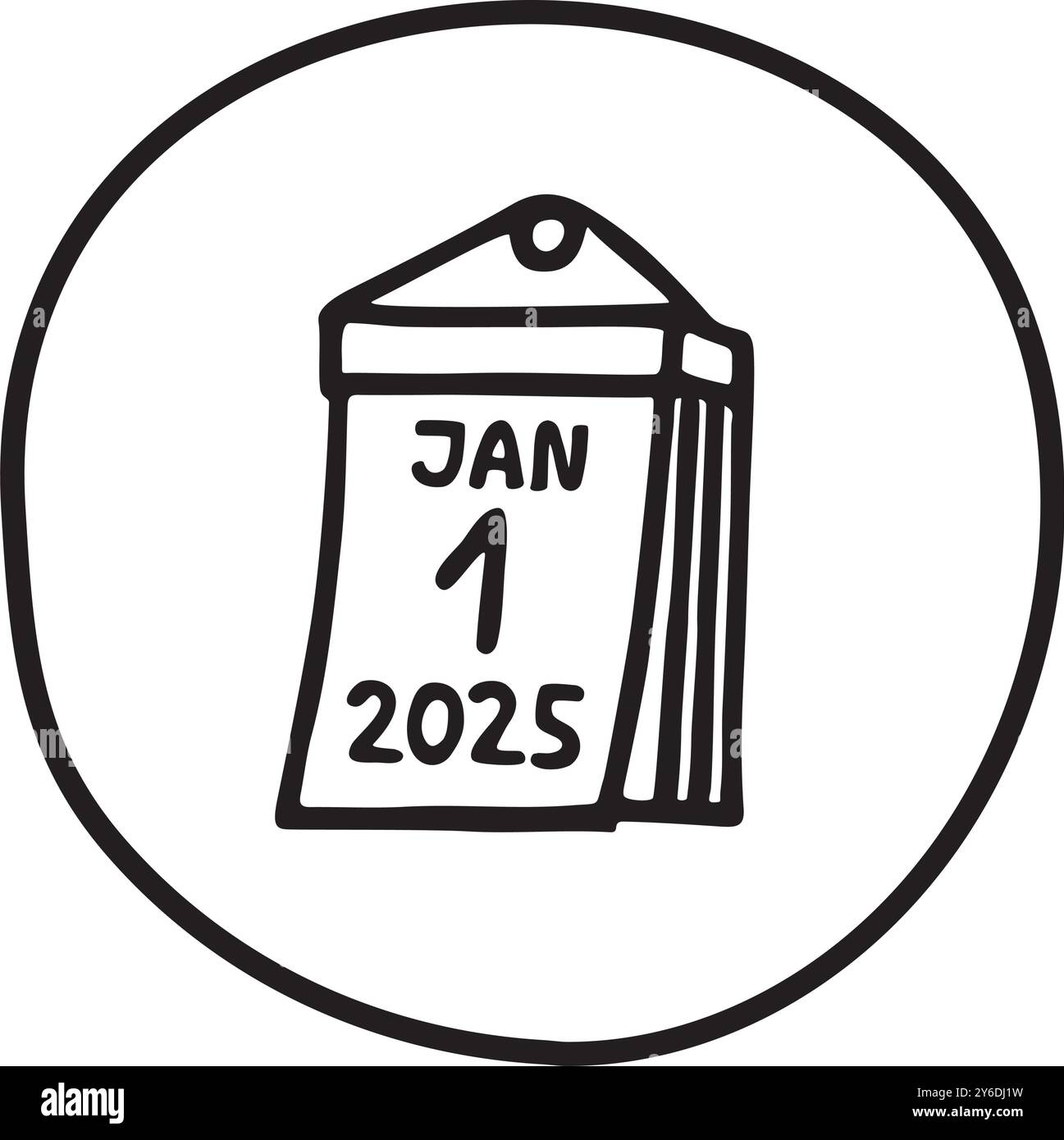 Doodle calendar schedule icon or logo, hand drawn with thin black line ...