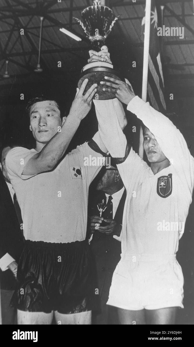 SOUTH KOREAN FOOTBALLERS LEE SEUNG AUN AND KYAW THAUNG IN KUALA LUMPUR ...