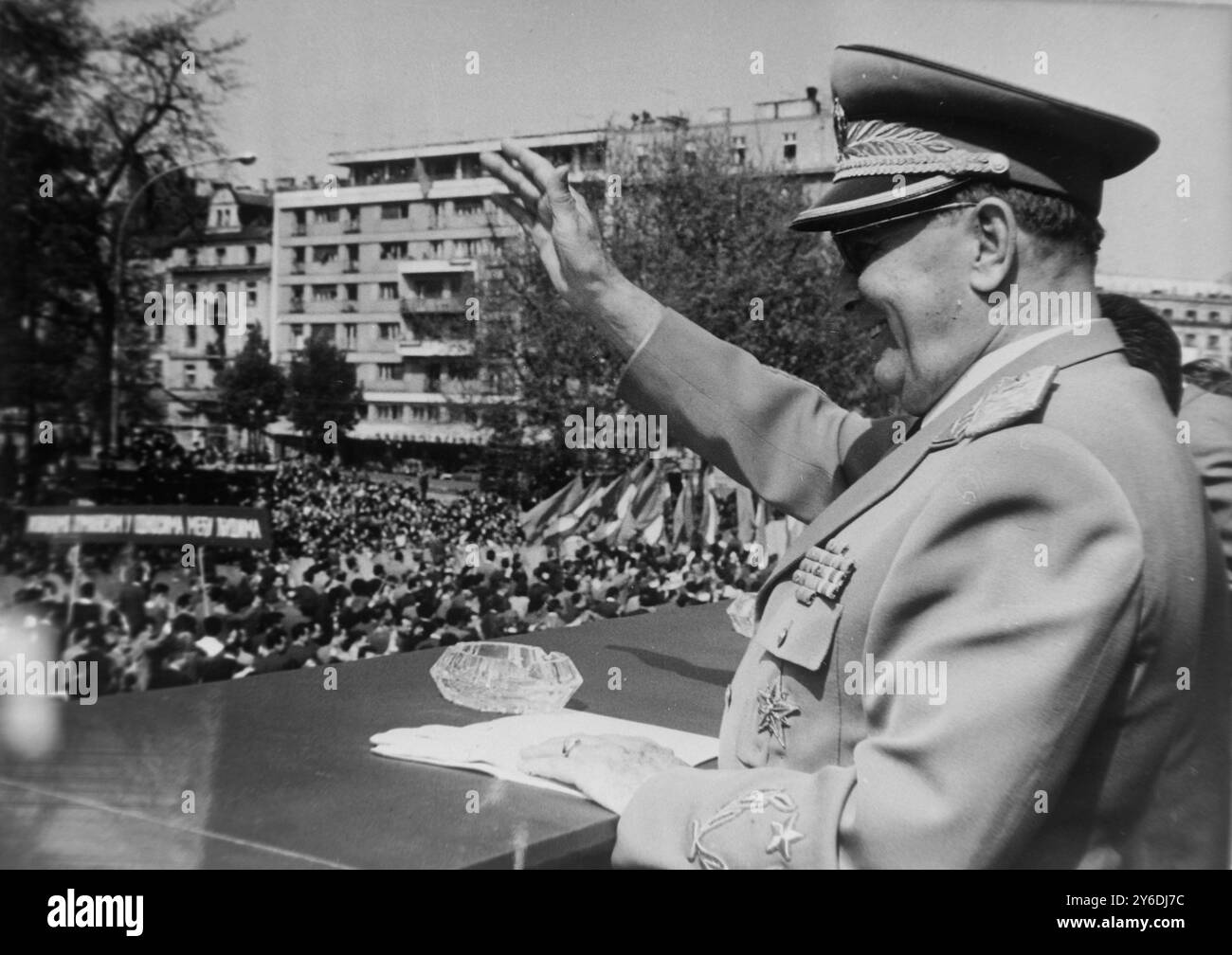 PRESIDENT OF YUGOSLAVIA JOSIP BROZ TITO AT MAY DAY CELEBRATIONS IN ...