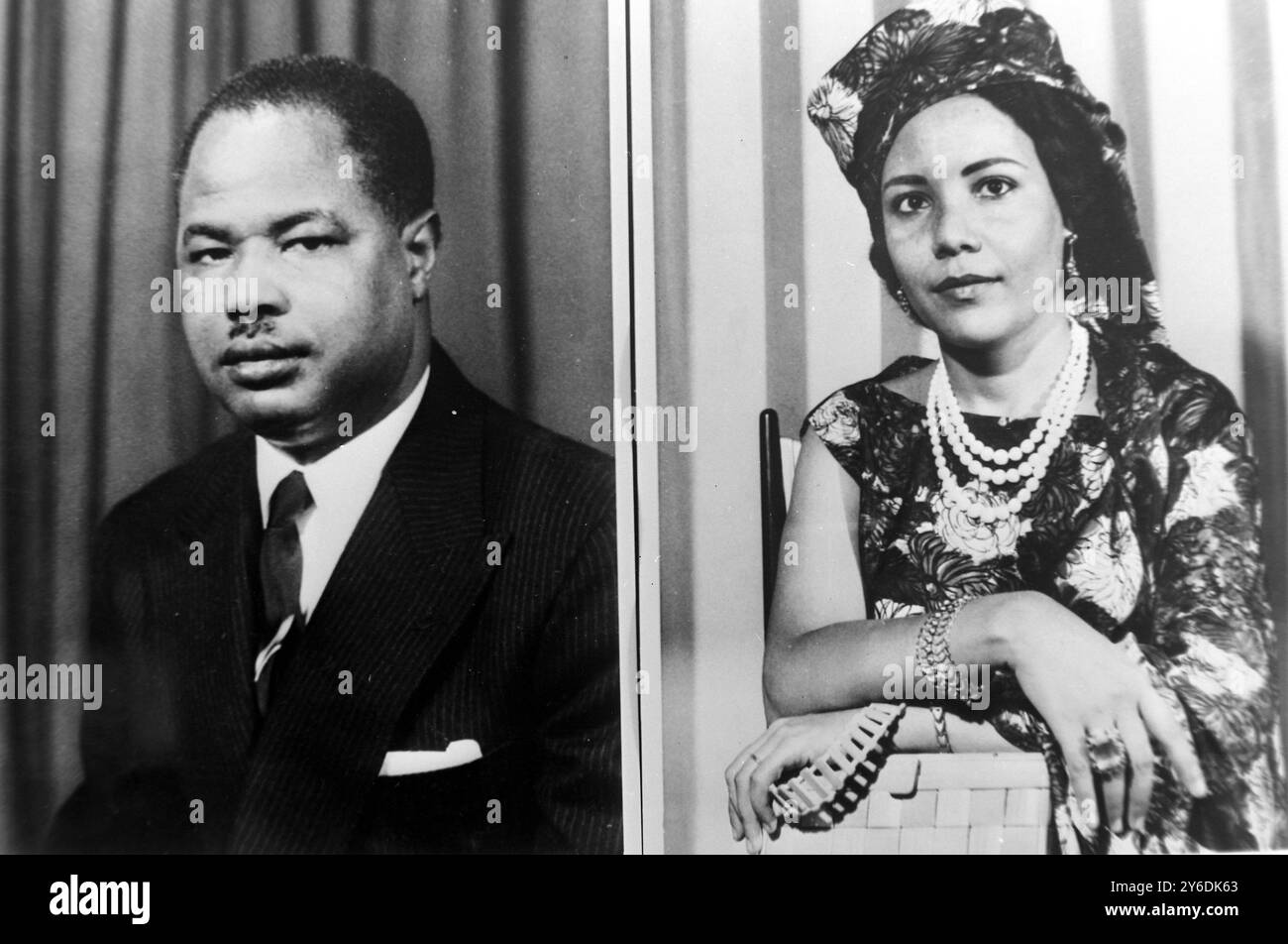 CAMROON PRESIDENT AHMADOU AHIDJO WITH WIFE TO VISIT LONDON ; 1 MAY 1963 ...