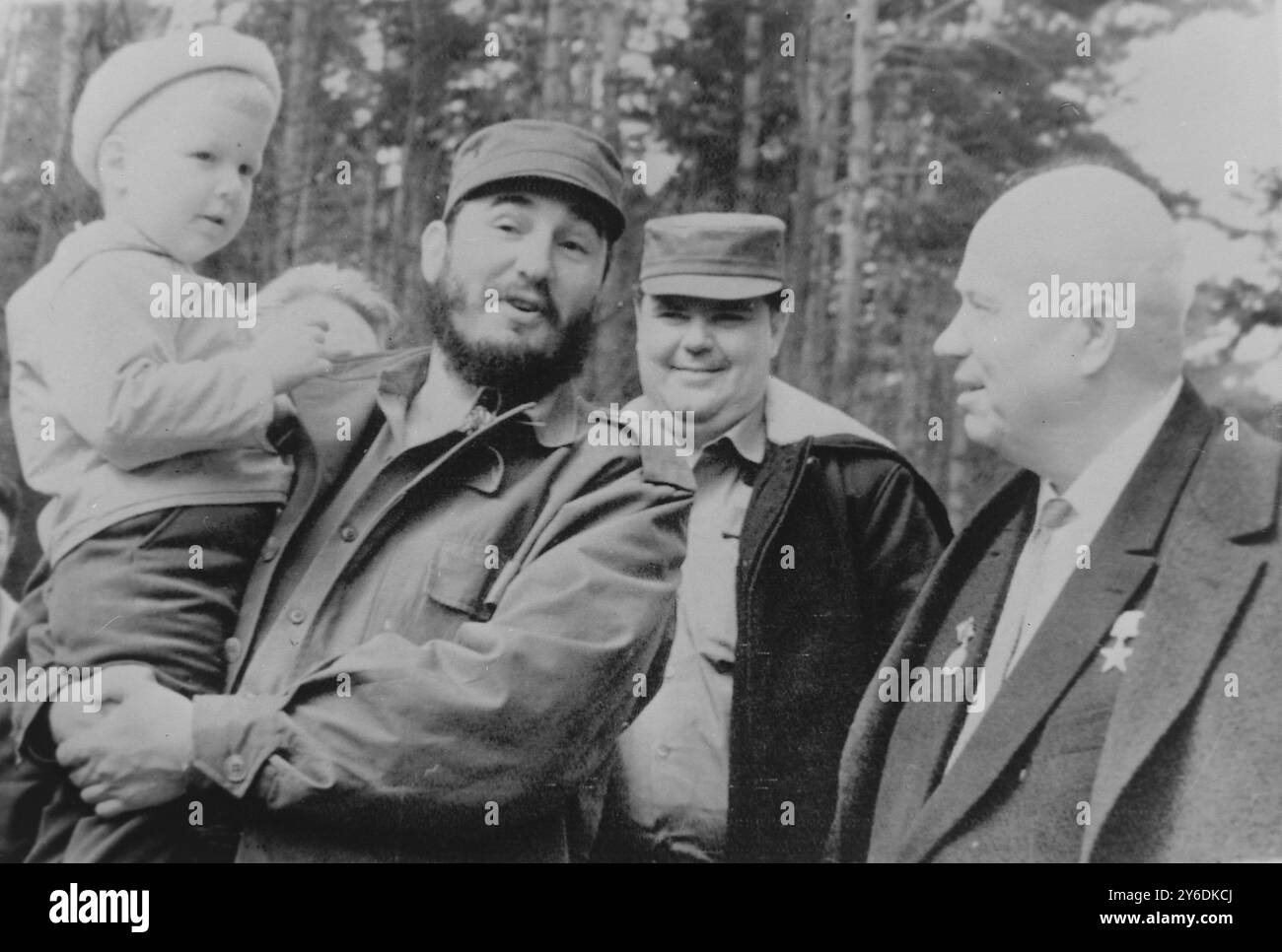 SOVIET PRIME MINISTER NIKITA KHRUSHCHEV WITH CUBAN FIDEL CASTRO IN ...