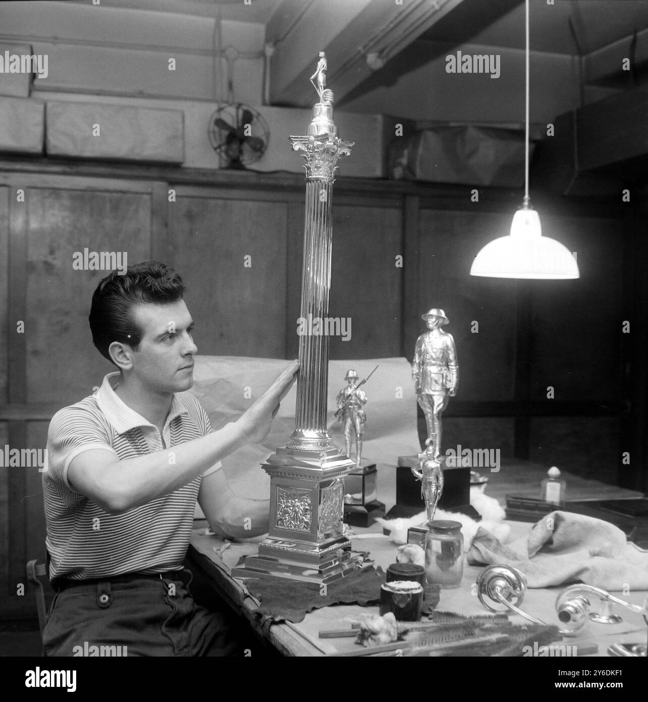 PRIVATE MALCOLM STUART LINFORD POLISHING ARMY SILVERWARE / ; 29 APRIL ...