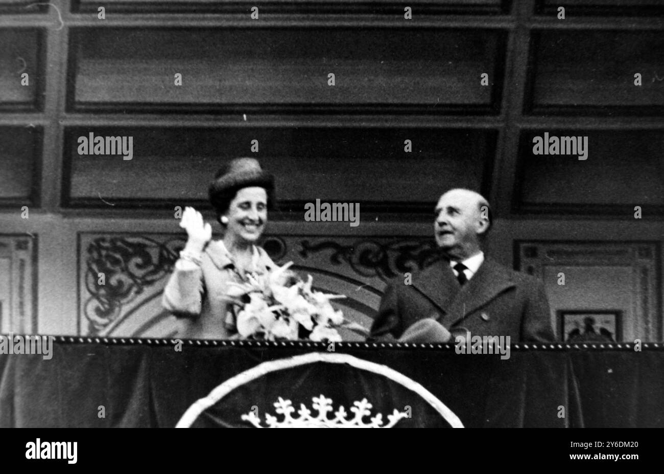 GENERAL FRANCO WITH WIFE AT BULLFIGHT IN MADRID / ; 24 APRIL 1963 Stock ...