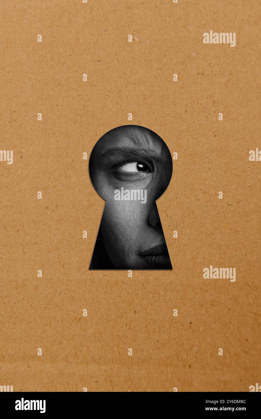 Vertical composite artwork collage image picture of woman eye look ...