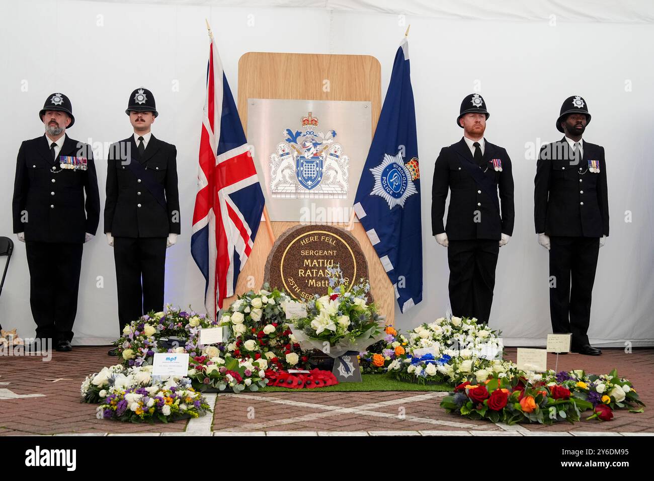 Guards of honour during the unveiling of the memorial stone dedicated ...