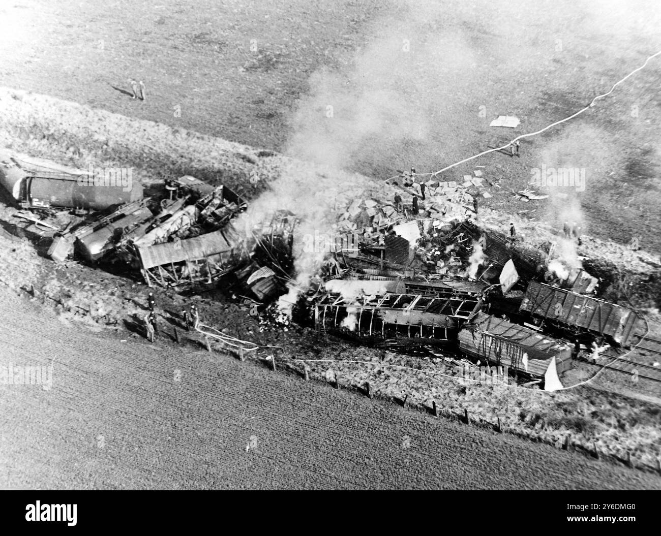 RAIL CRASHES WRECKED 24 CARRIAGE FREIGHT TRAIN DERAILED AERIAL VIEW IN ...