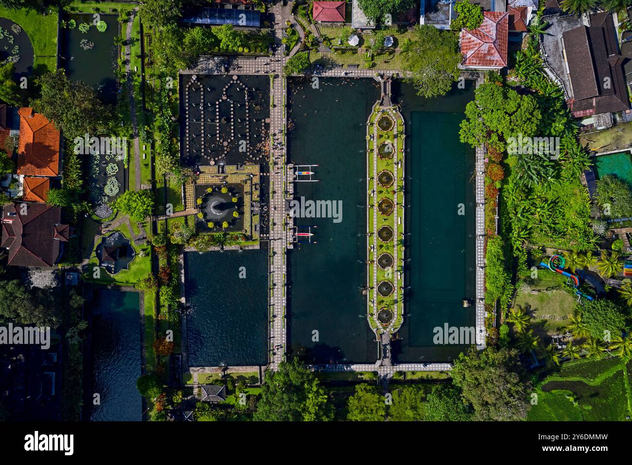 Indonesia, Bali Island, Amlapura, aerial view of Tirta Gangga Water ...