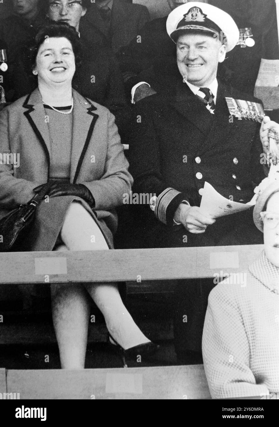 ADMIRAL HUGH MACKENZIE WITH MRS SAMBOURNE HMS LOOK AT DREADNOUGHT ...